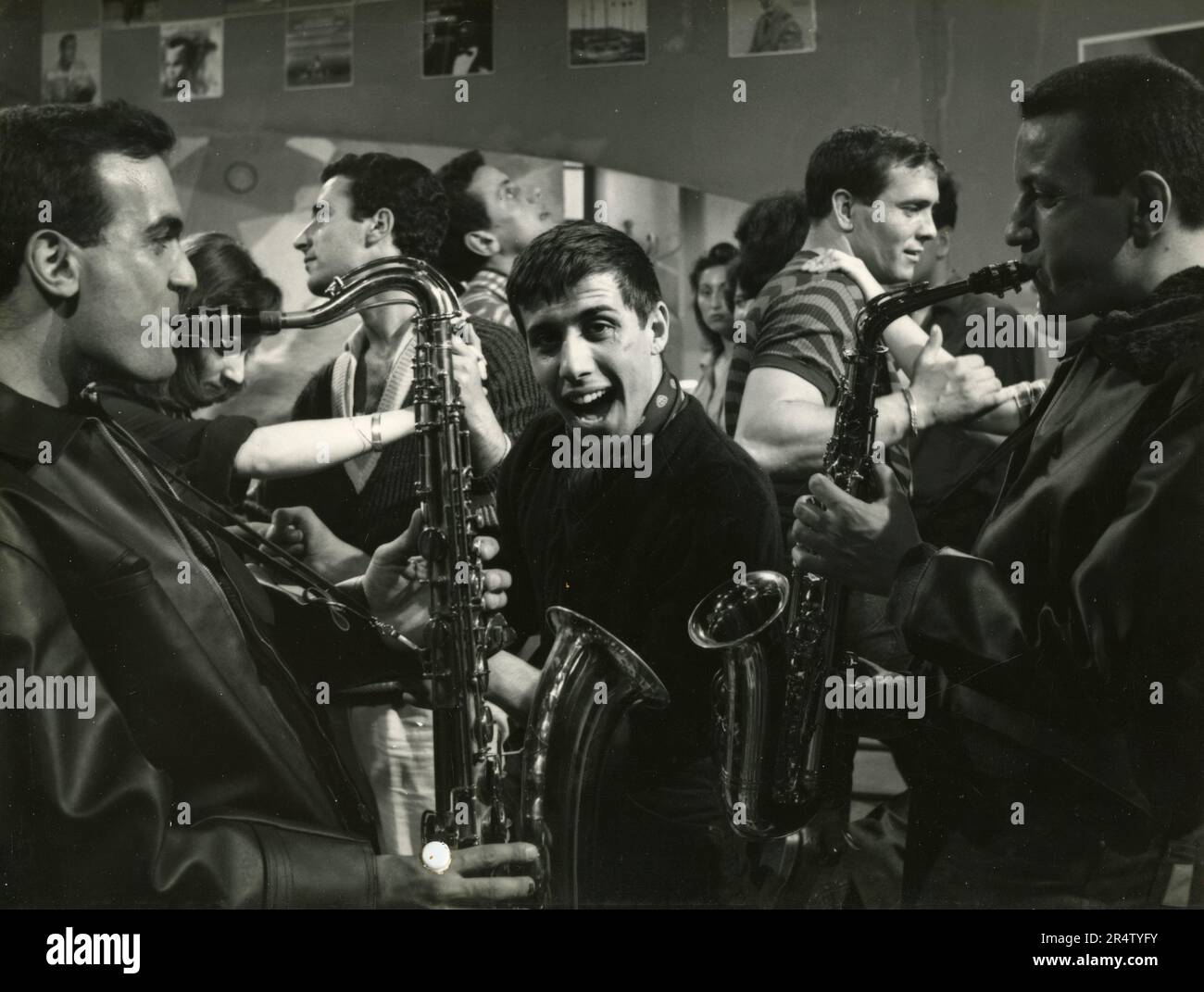 Italian singer and actor Adriano Celentano in the movie The Jukebox ...