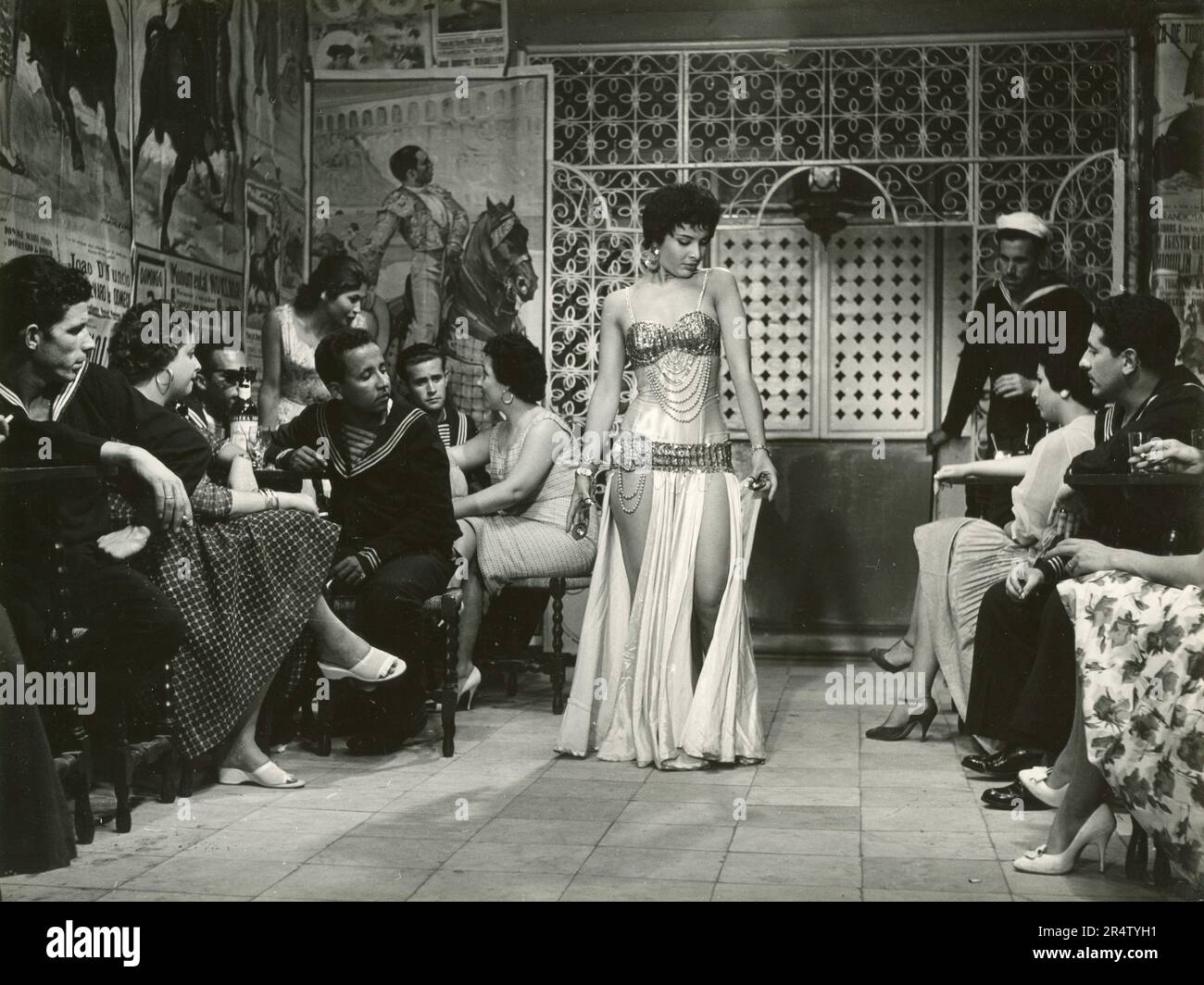 Performing young woman dancer dressed Oriental style, scene from a ...