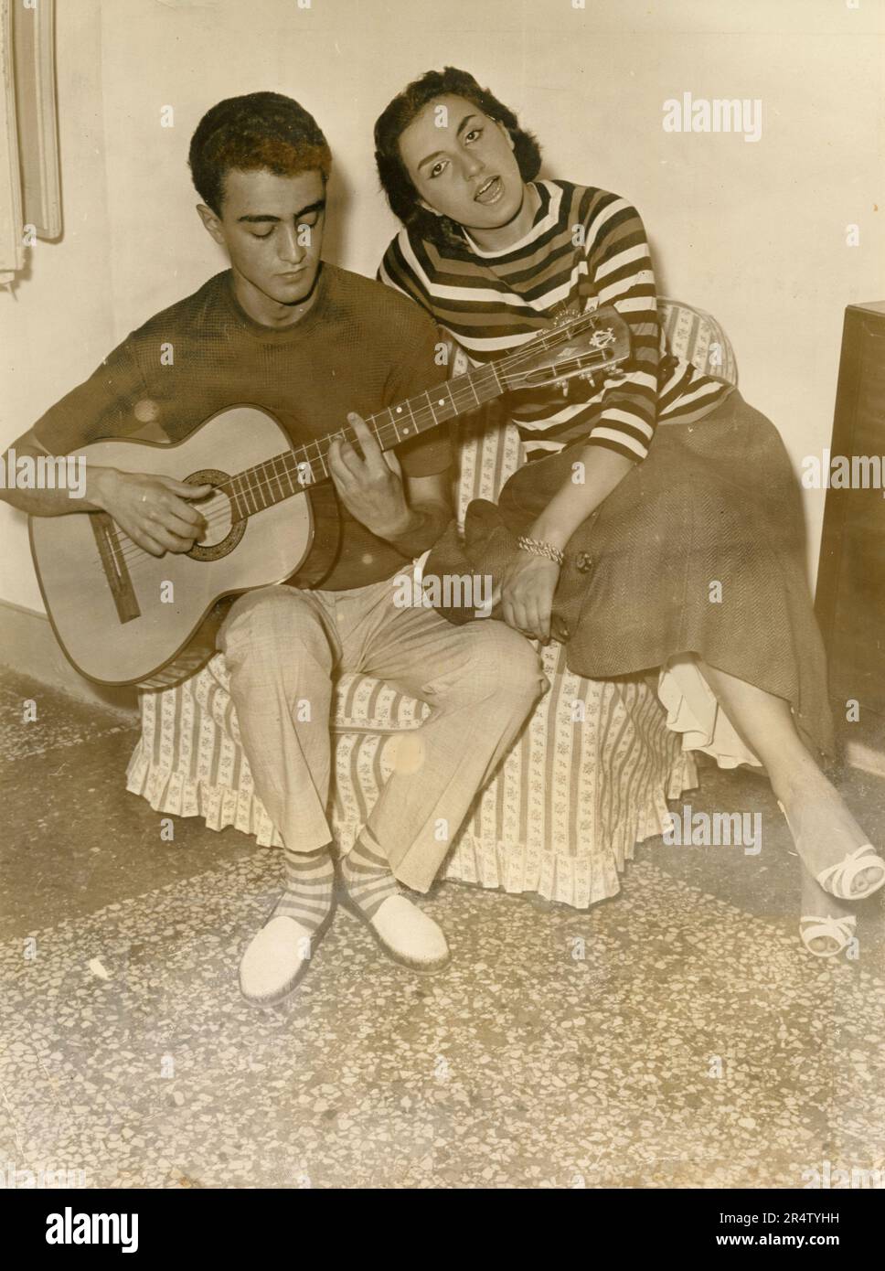 Italian pop singer and voice actress Lina Lancia, Italy 1950s Stock ...