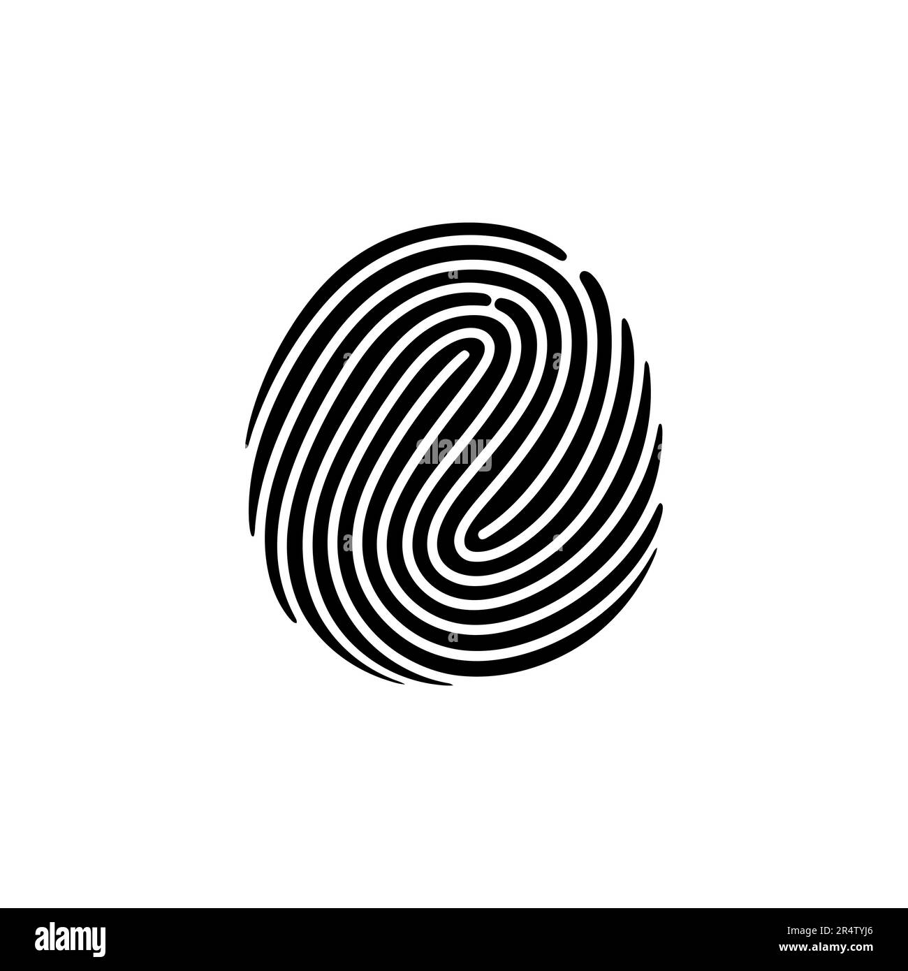 Fingerprint, secure security logo. Icon on white background. Vector ...