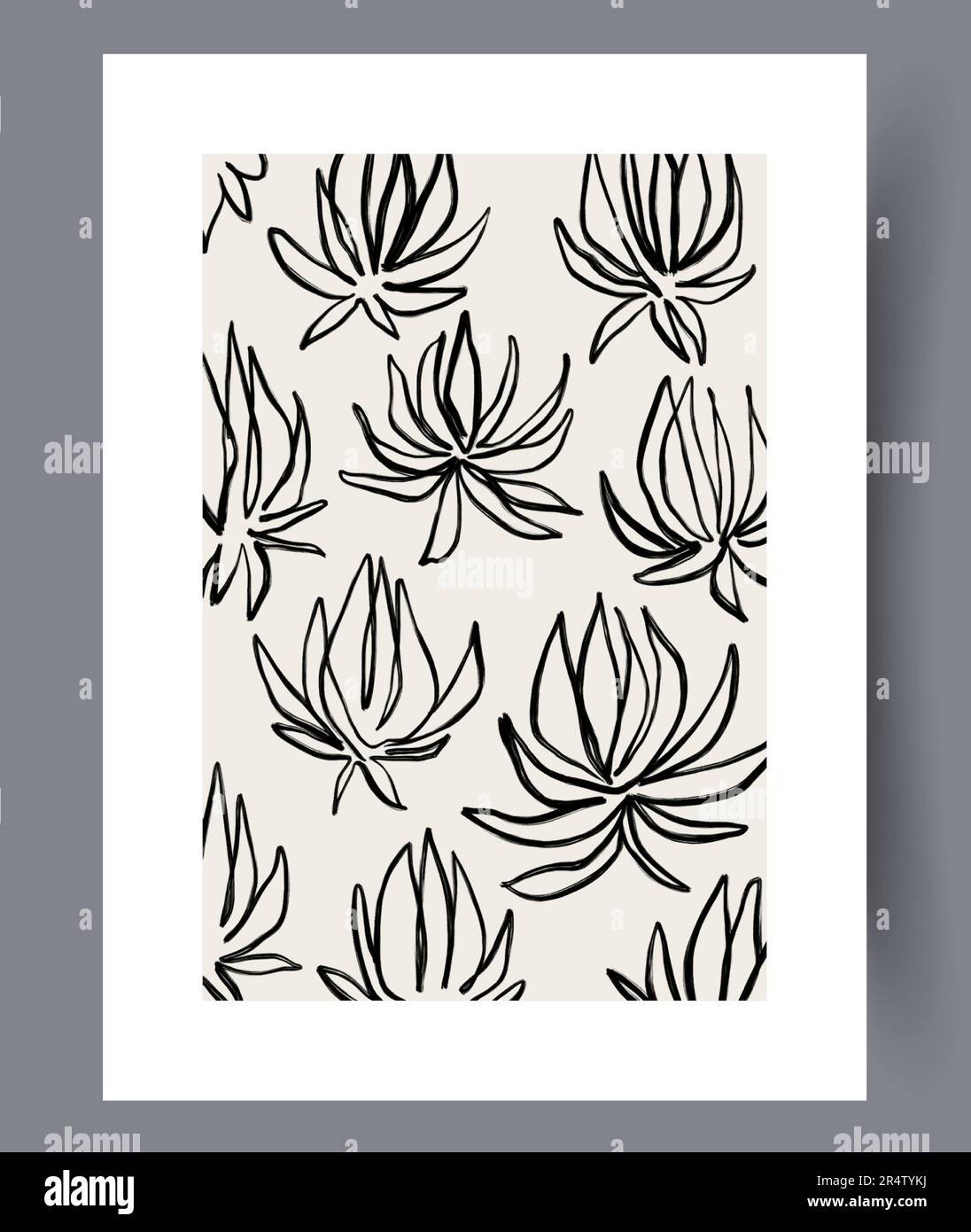 Still life plants floral buds wall art print Stock Vector Image & Art ...