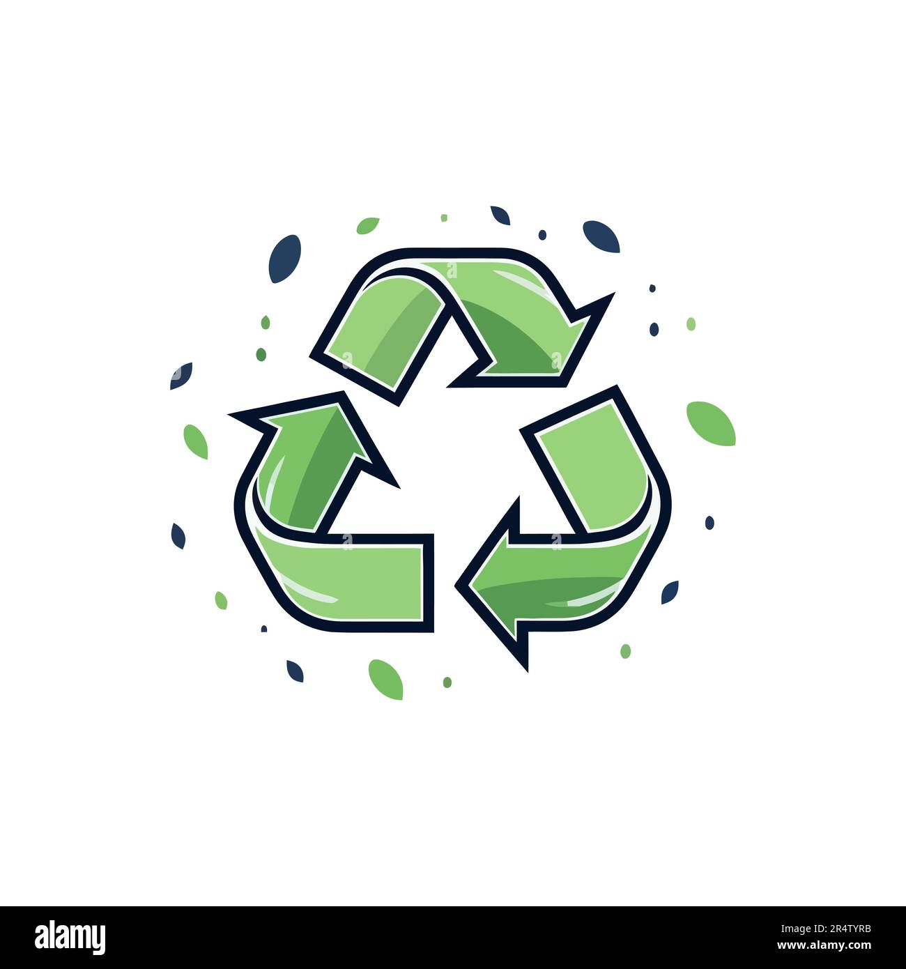 Triangular recycling symbol on a white background. Ecologically clean ...