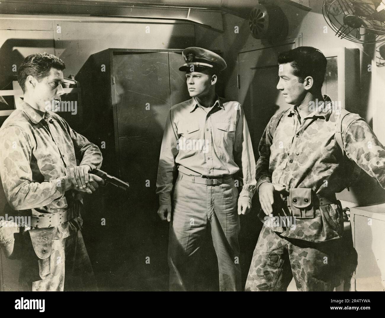 Unidentified actors in a war movie, 1950s Stock Photo - Alamy