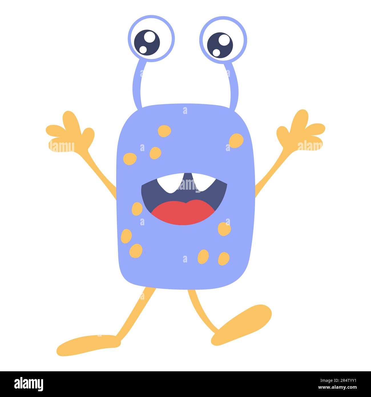 Cute cartoon monster, alien. Vector illustration on a white background ...