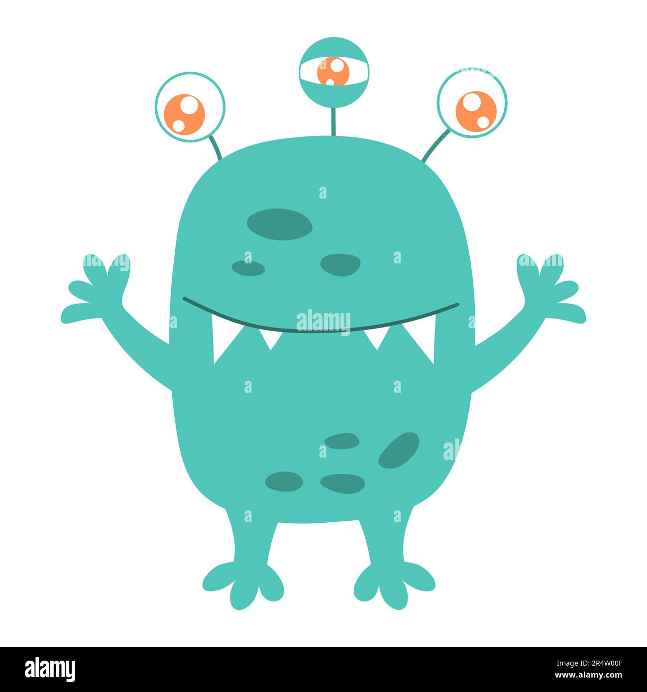 Cute cartoon monster, alien. Vector illustration on a white background ...