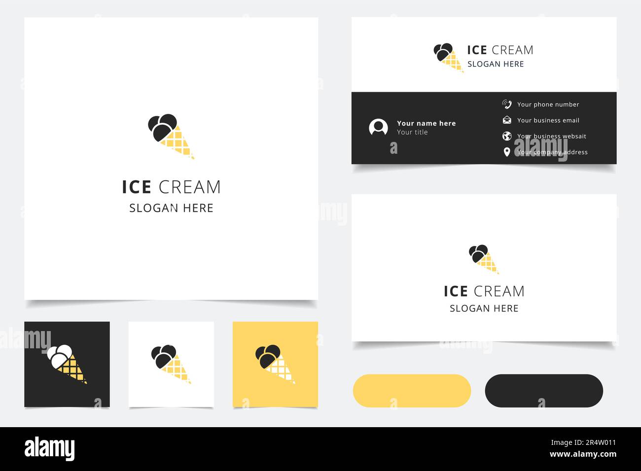 Ice cream logo design with editable slogan. Branding book and business ...
