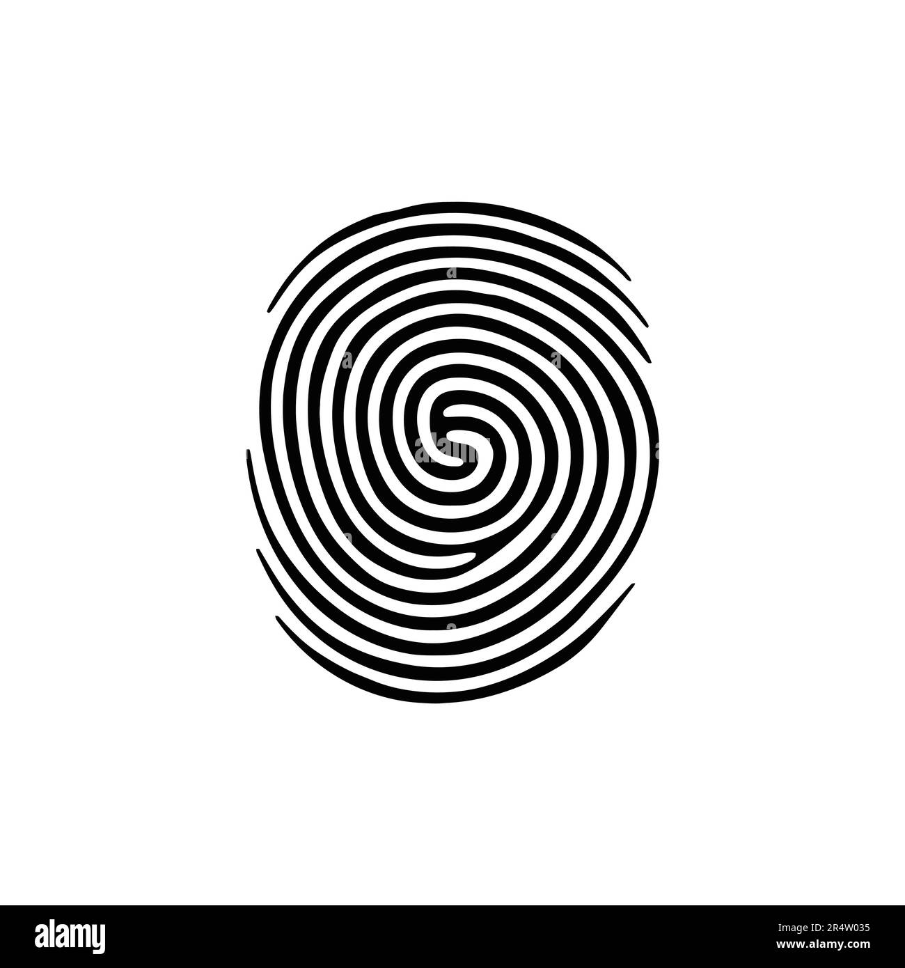 Fingerprint, secure security logo. Icon on white background. Vector ...