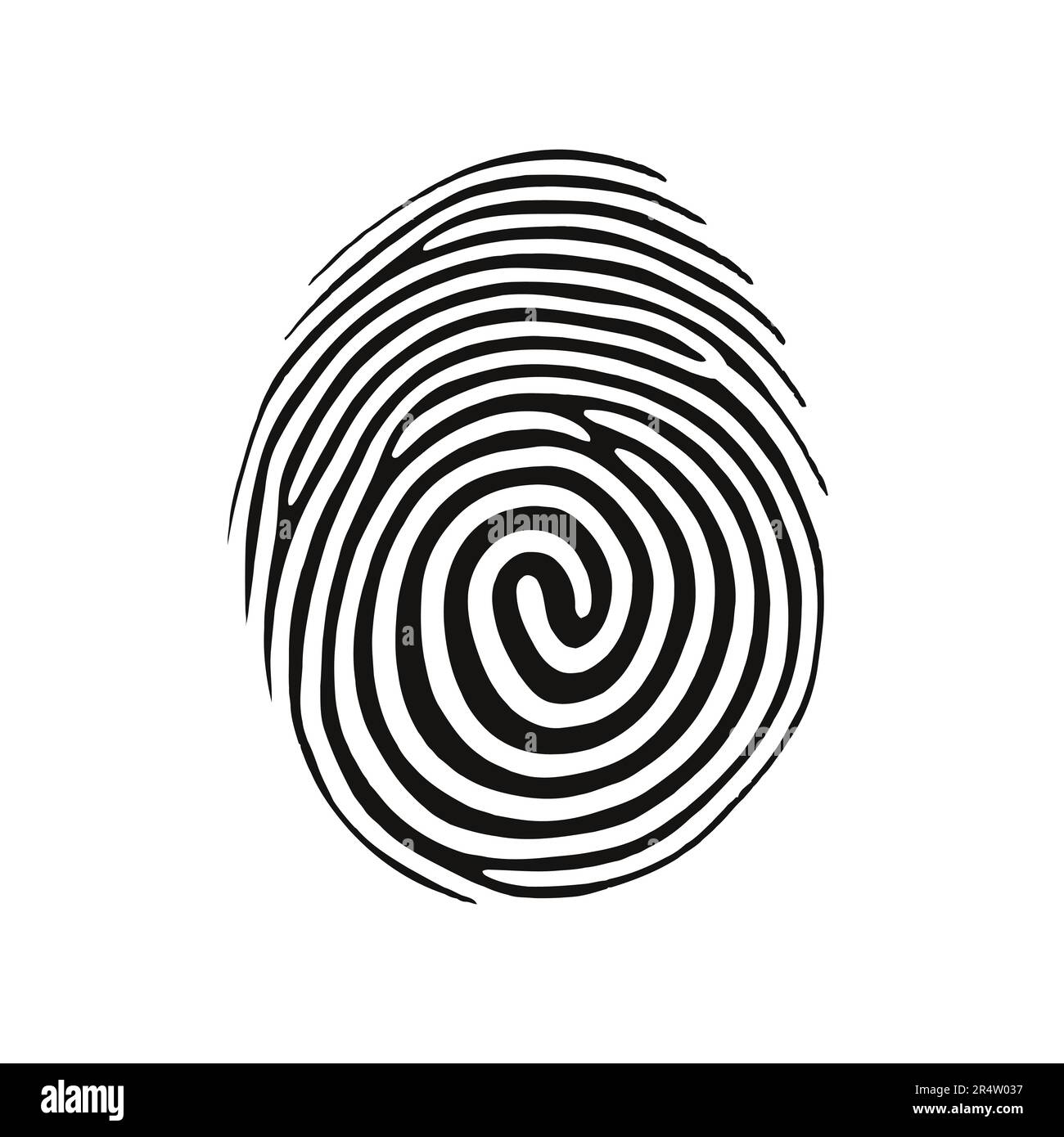 Fingerprint, secure security logo. Icon on white background. Vector ...