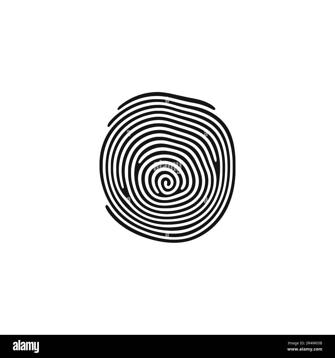 Fingerprint, secure security logo. Icon on white background. Vector ...