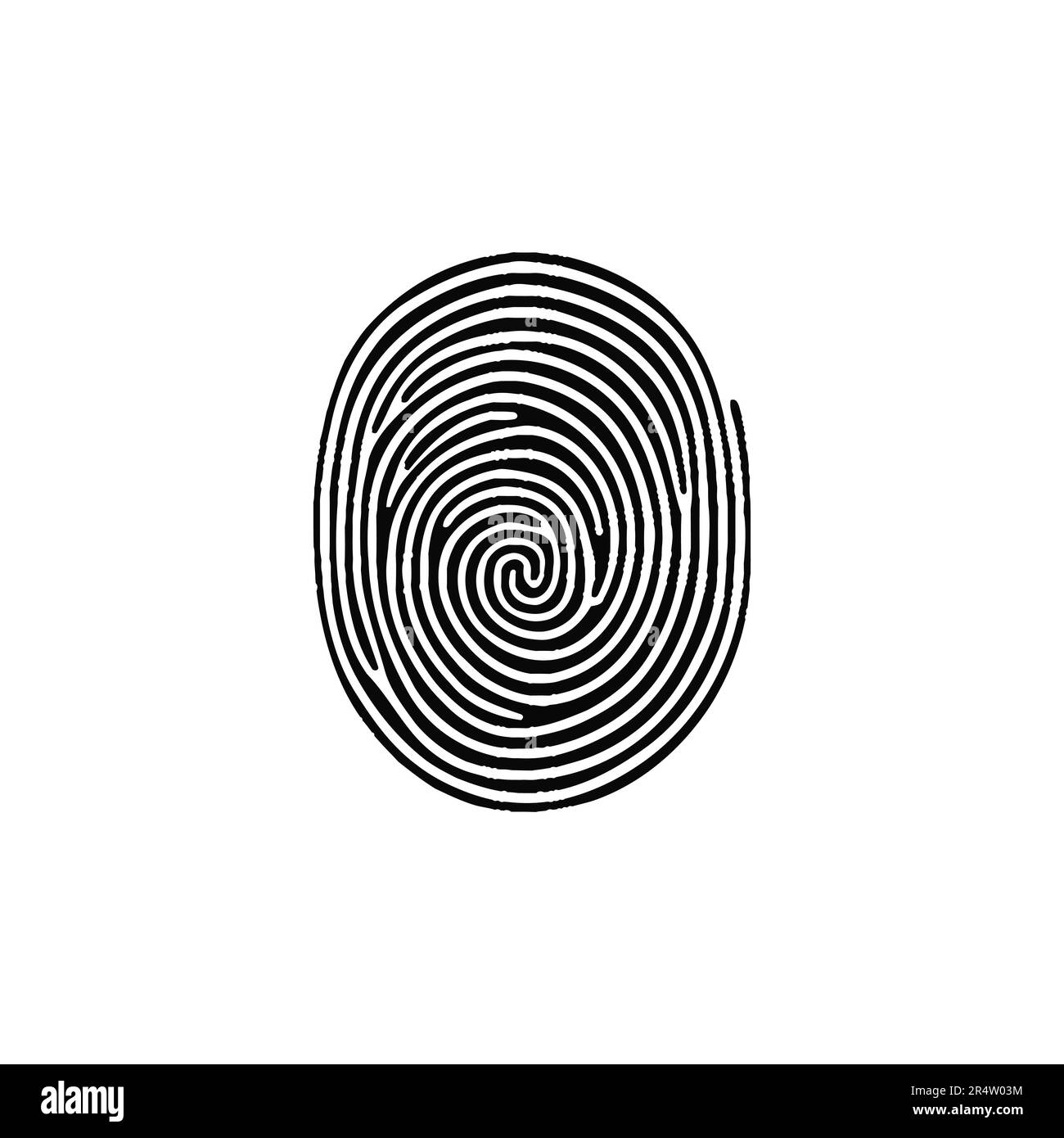 Fingerprint, secure security logo. Icon on white background. Vector ...