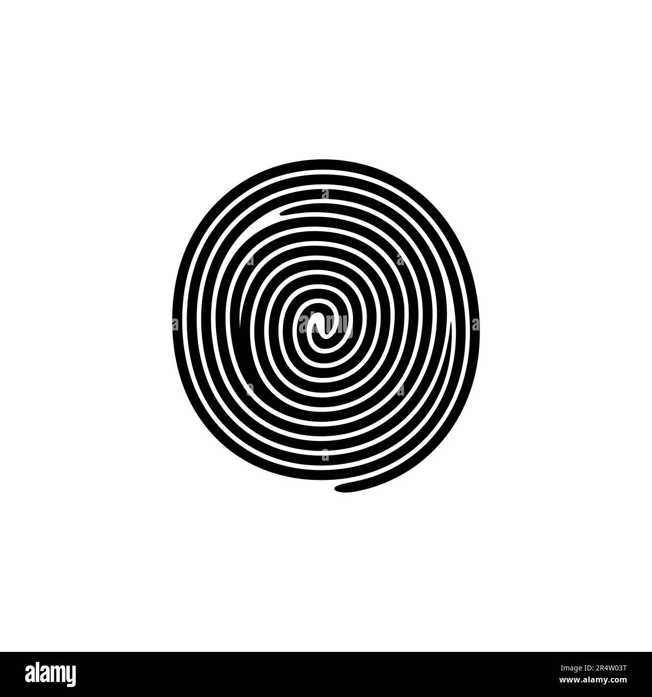 Fingerprint, secure security logo. Icon on white background. Vector ...