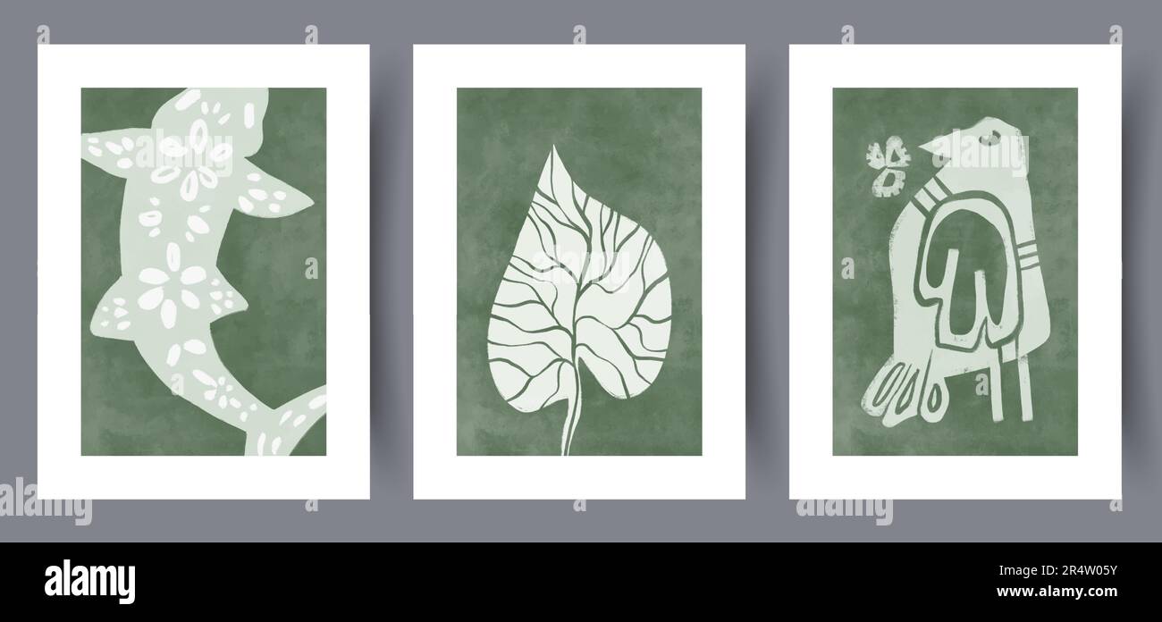 Abstract animals ecology plants wall art print Stock Vector Image & Art ...