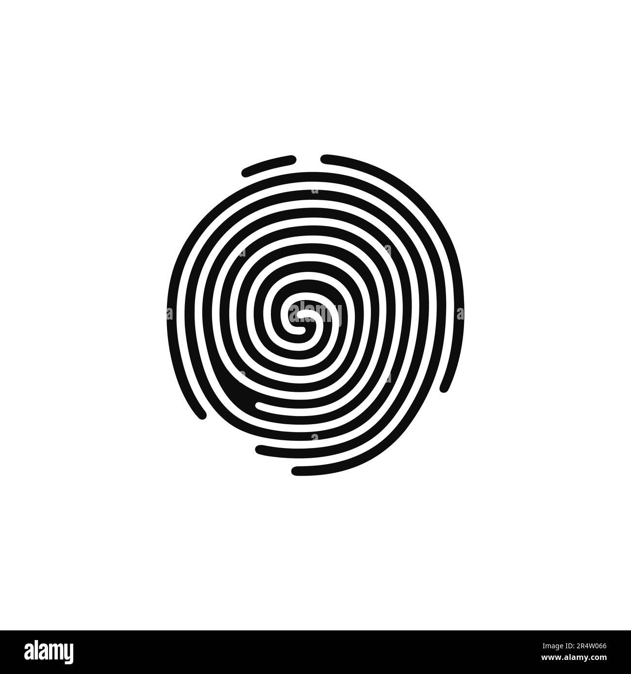 Fingerprint, secure security logo. Icon on white background. Vector ...