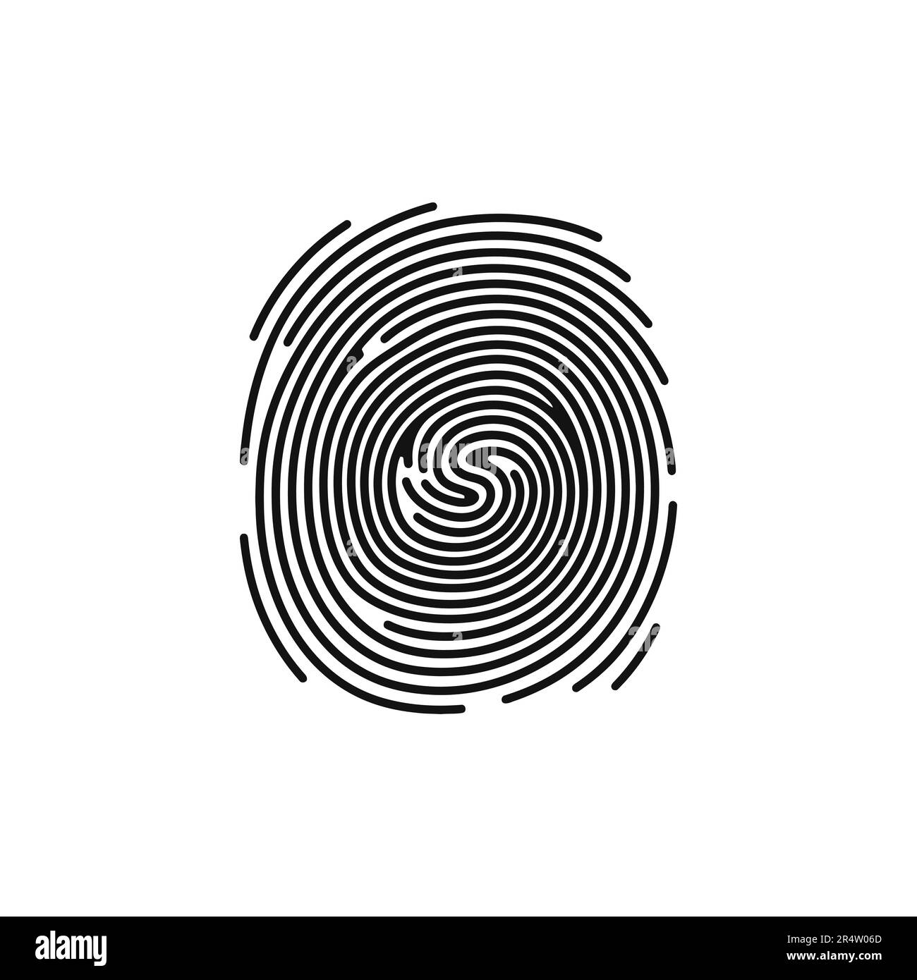 Fingerprint, secure security logo. Icon on white background. Vector ...