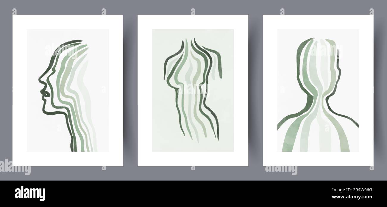 Portrait women elegance body wall art print Stock Vector Image & Art ...