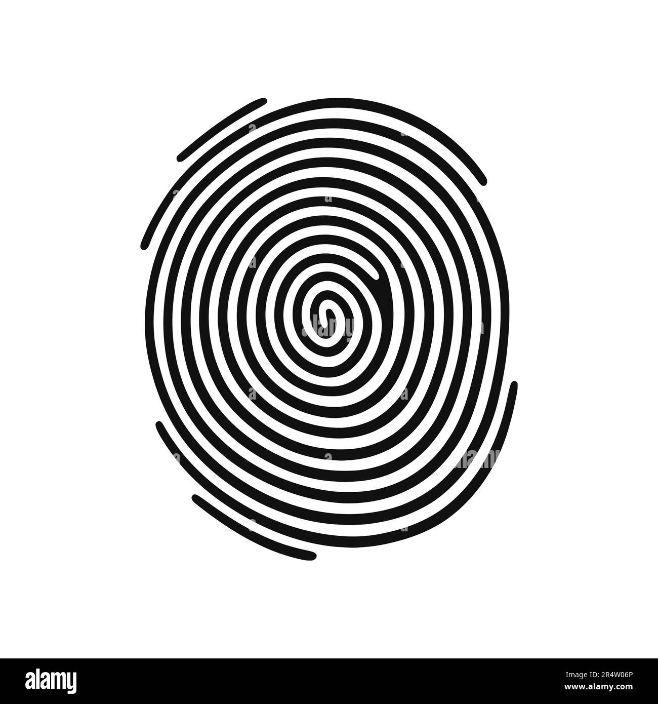 Fingerprint, secure security logo. Icon on white background. Vector ...