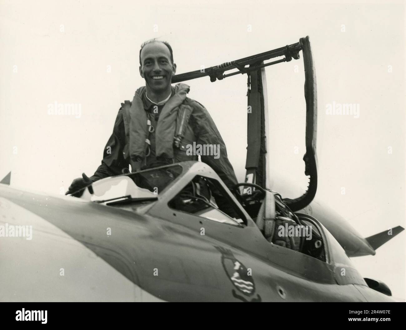 British Royal Naval pilot in his fighter jet, UK 1958 Stock Photo - Alamy