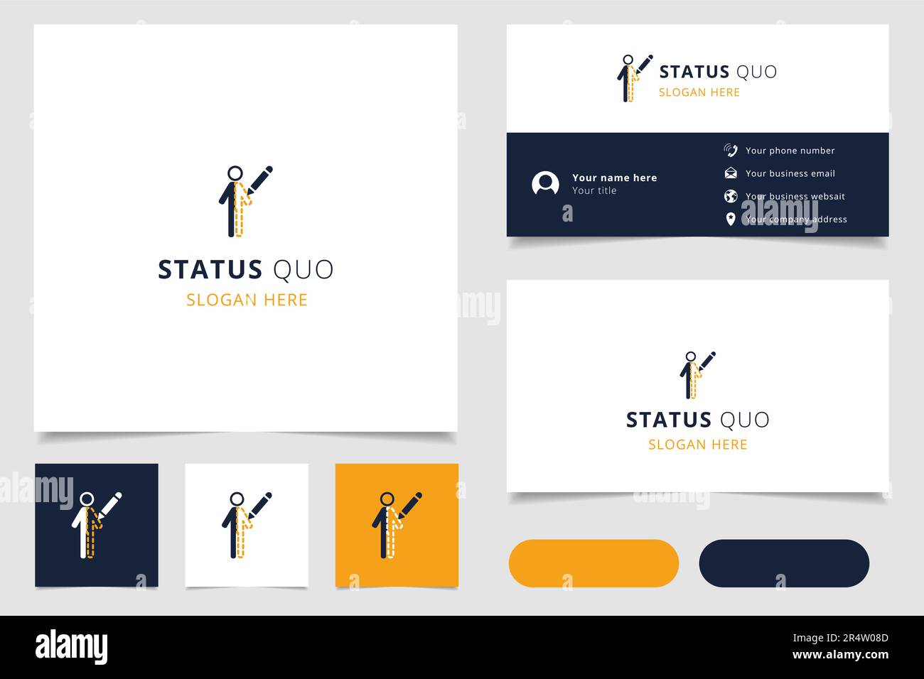 Status quo logo design with editable slogan. Branding book and business ...