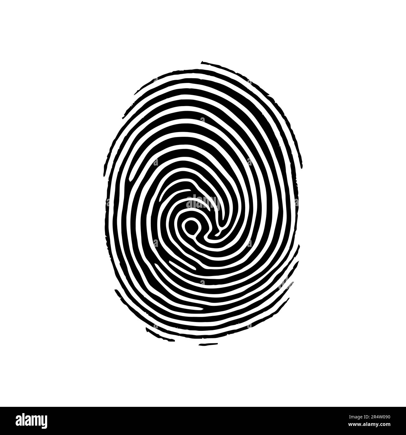 Fingerprint, secure security logo. Icon on white background. Vector ...