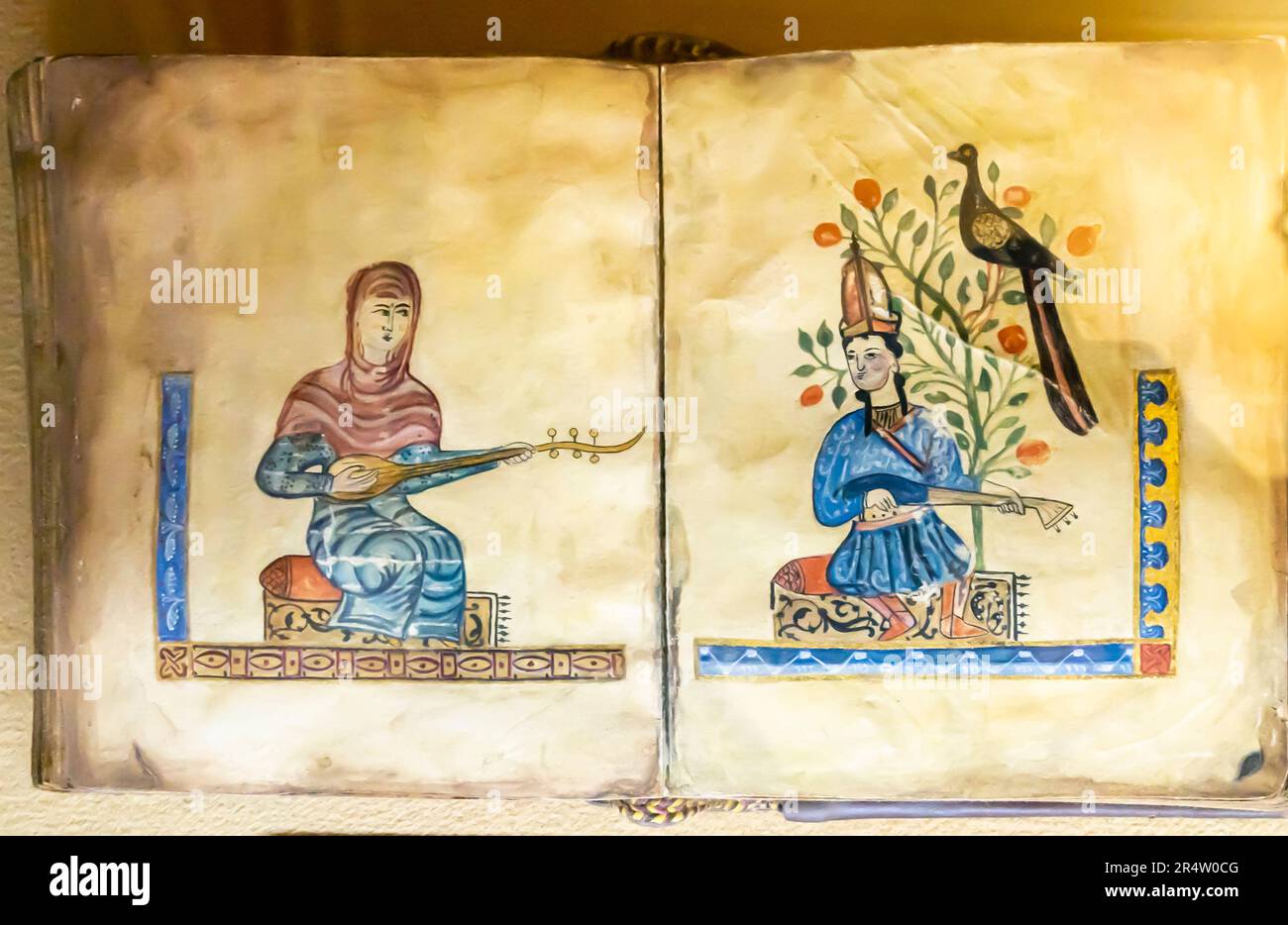 Historic Armenian books. Folk singers with musical instruments ...