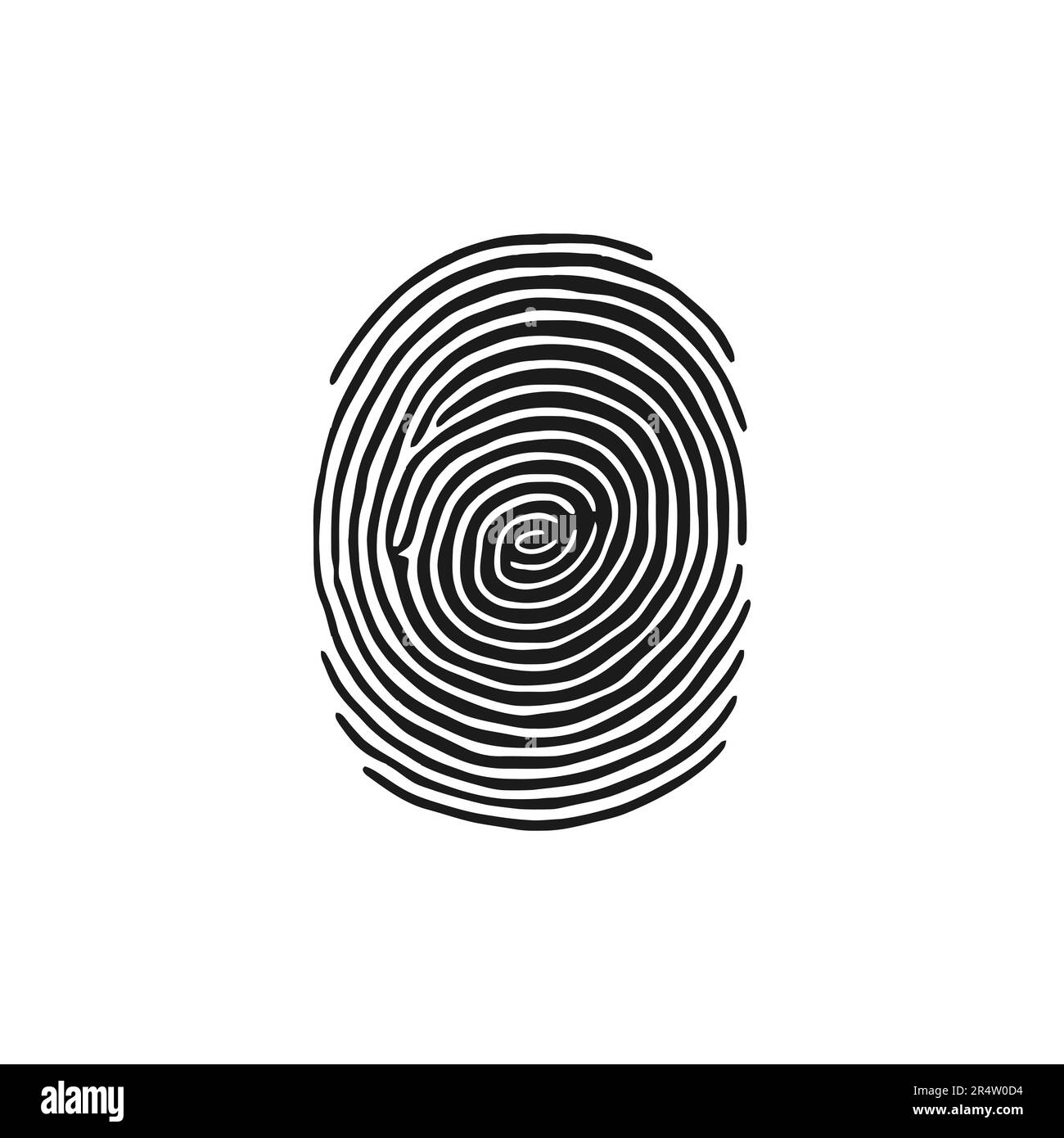 Fingerprint, secure security logo. Icon on white background. Vector ...