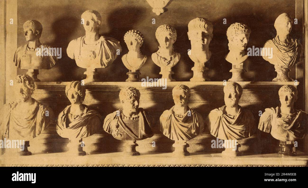 The Hall of the Busts at the Capitoline Museum, Rome, Italy 1900s Stock ...
