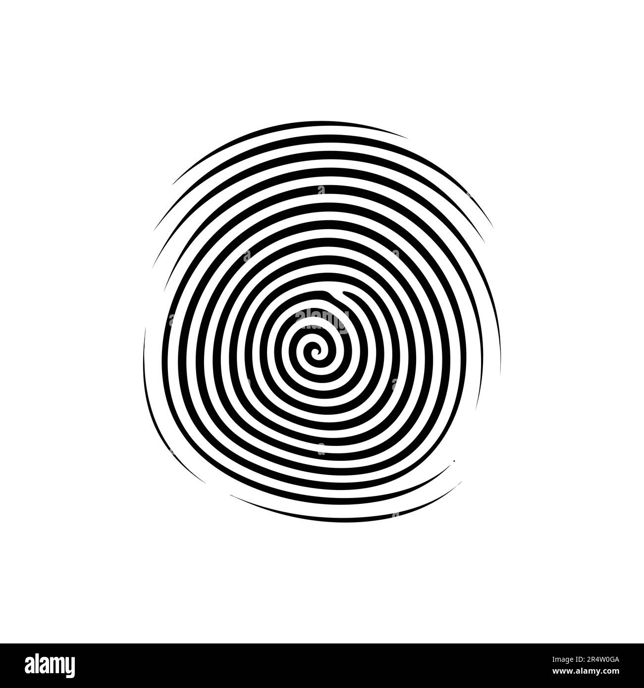 Fingerprint, secure security logo. Icon on white background. Vector ...