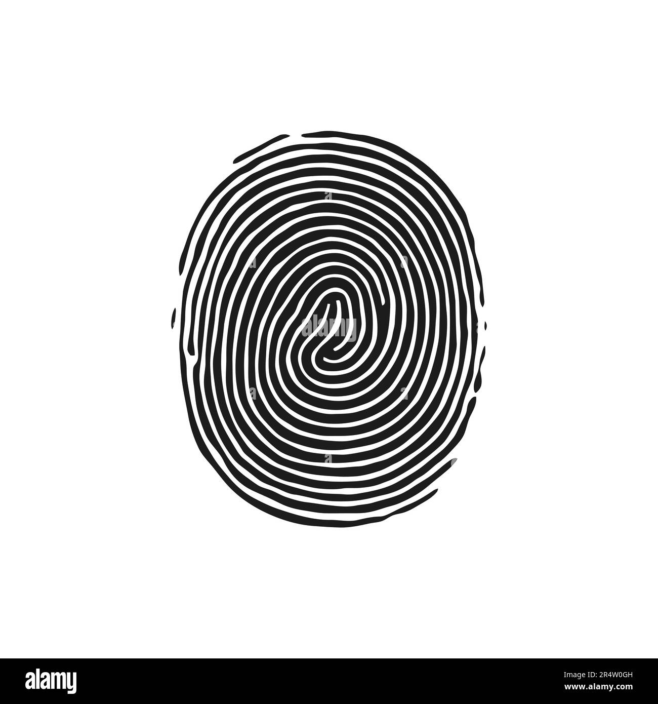 Fingerprint, secure security logo. Icon on white background. Vector ...