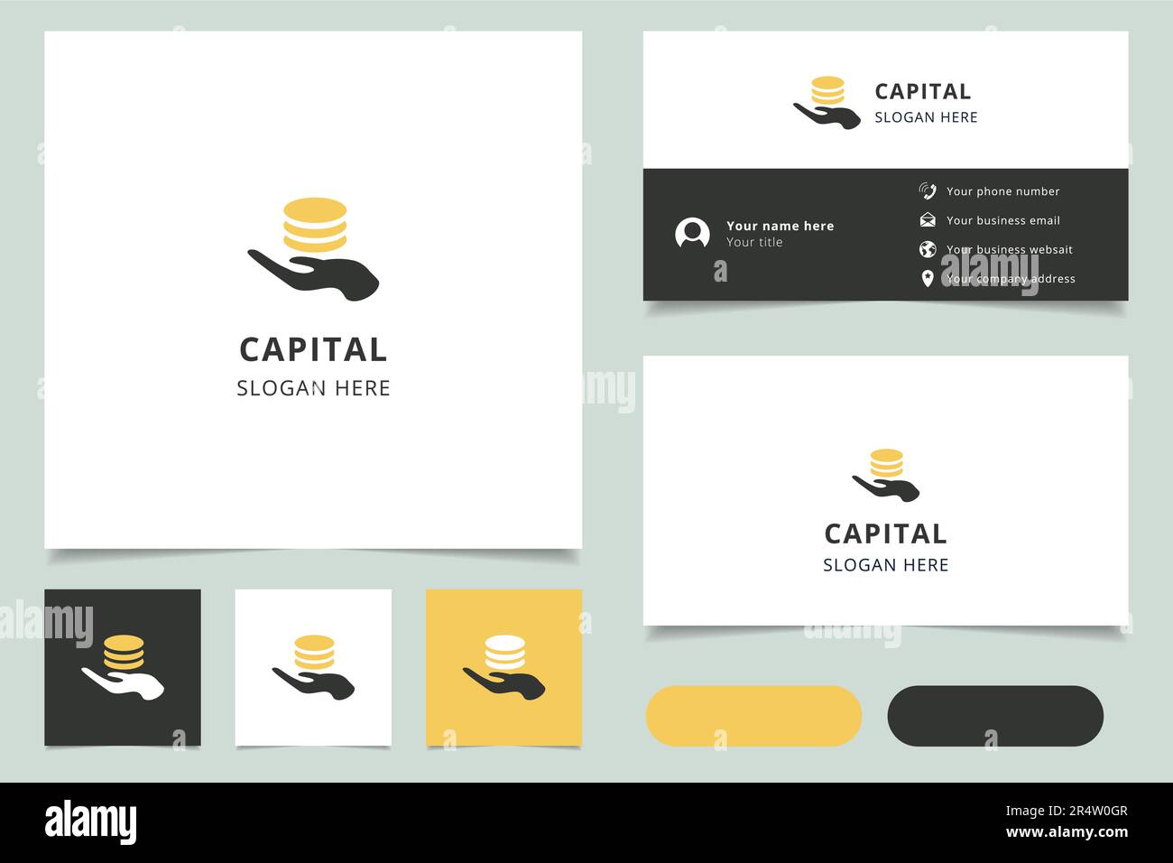 Capital logo design with editable slogan. Branding book and business ...