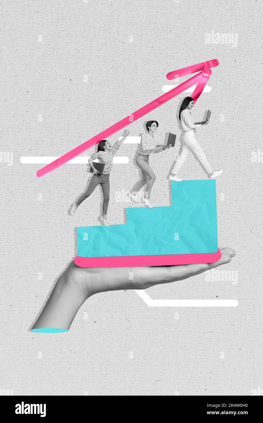 Artwork 3d collage sketch picture of hardworking persistent three ...