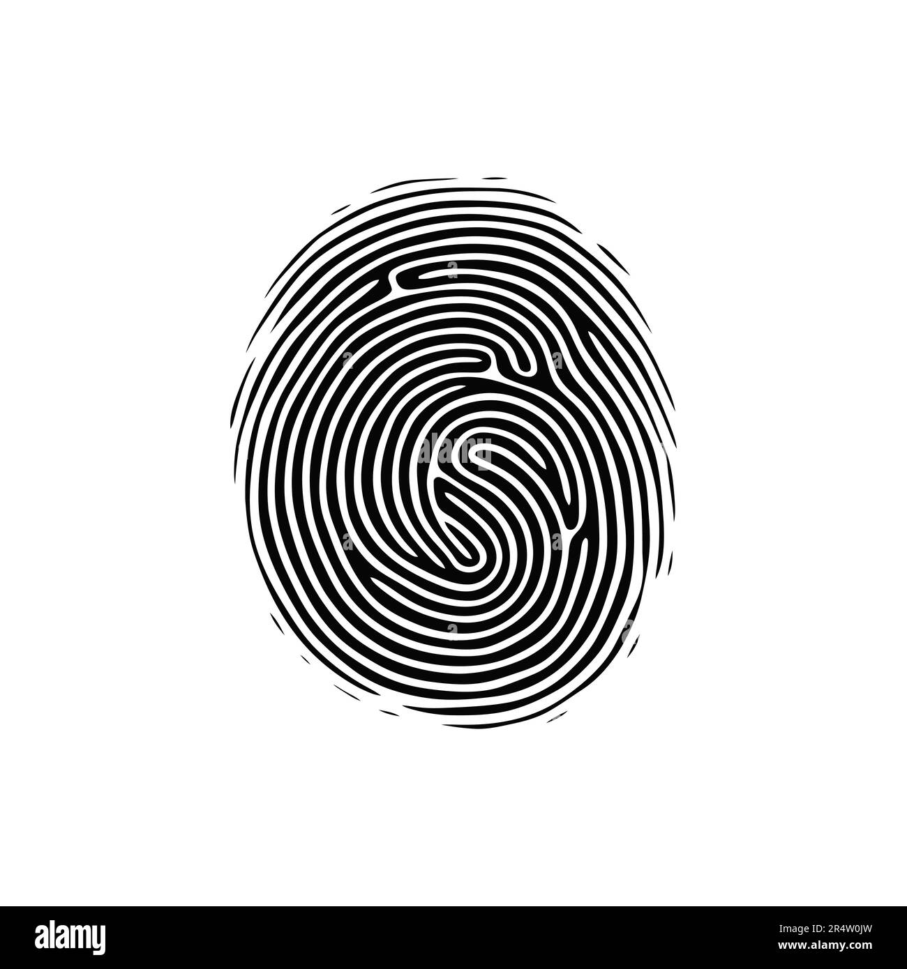 Fingerprint, secure security logo. Icon on white background. Vector ...