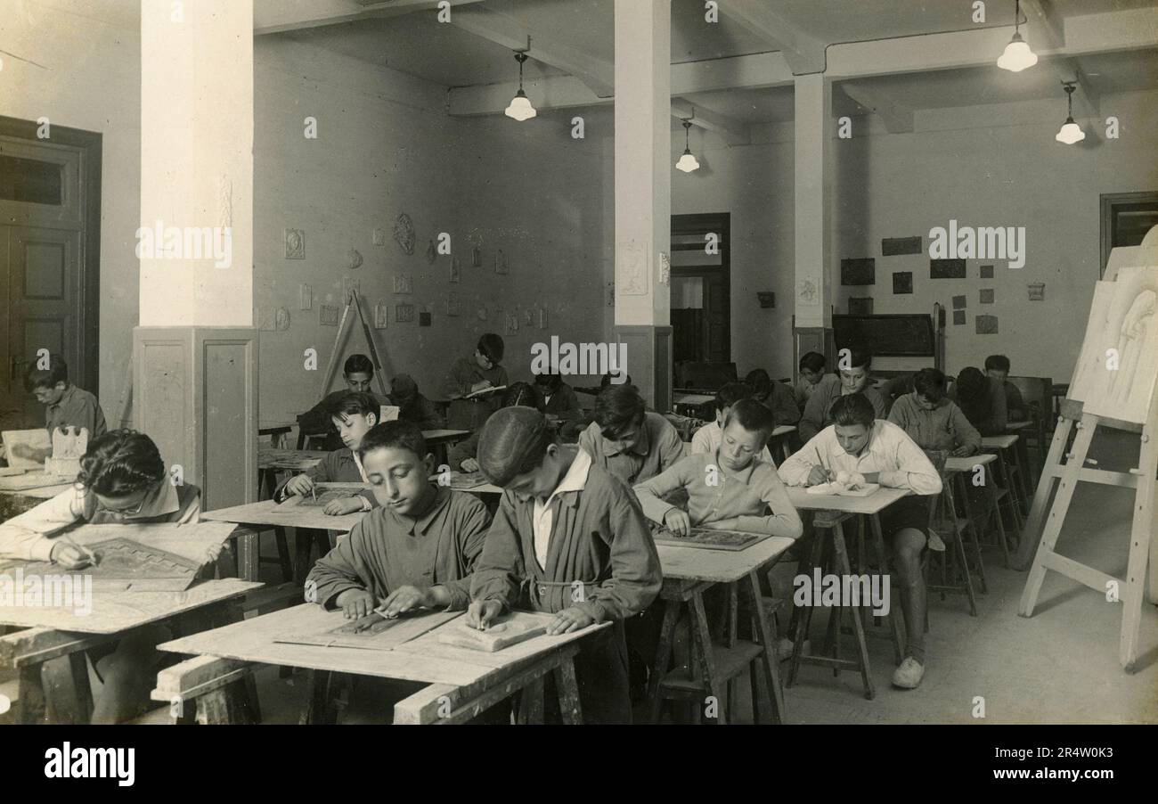 Male students of the vocational training school Cristoforo Colombo aka ...