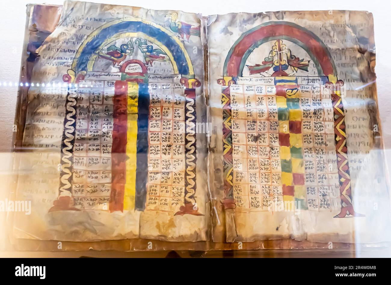 Historic Armenian books. Sanasarian Gospel - Palimpsest of 986 AD on a ...