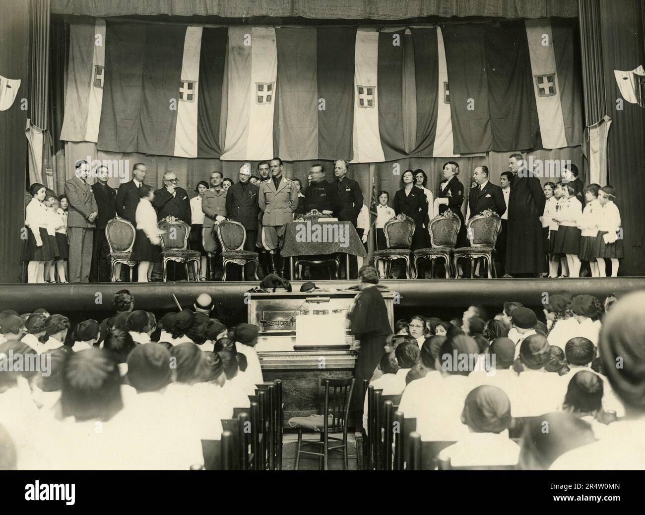 Fascist authorities awarding the students Balilla of the vocational ...