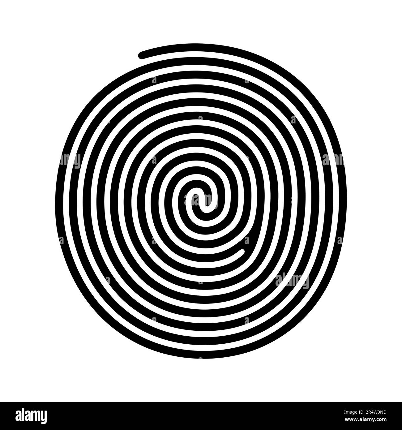 Fingerprint, secure security logo. Icon on white background. Vector ...