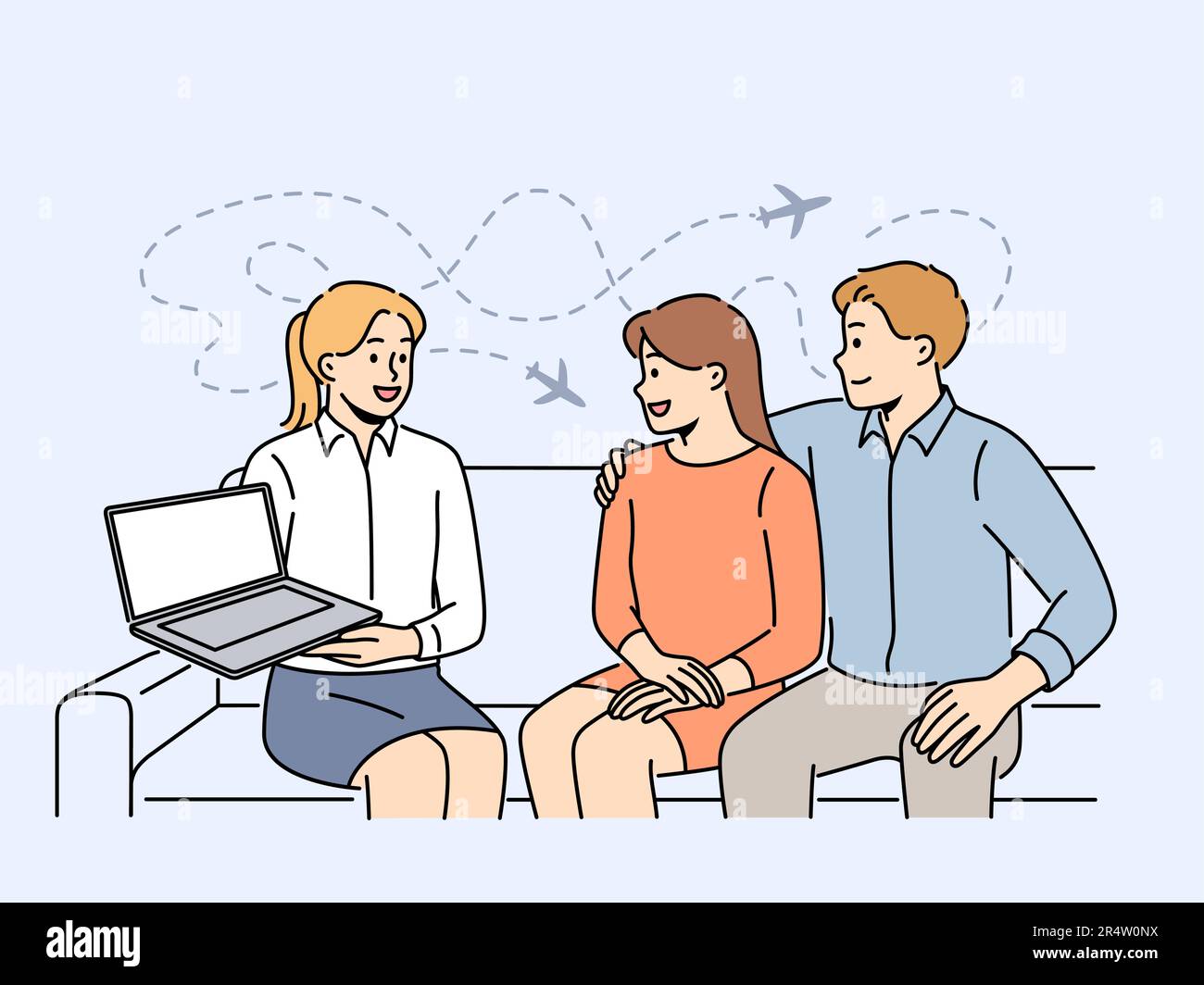 Travel agent office with clients Stock Vector Images - Alamy