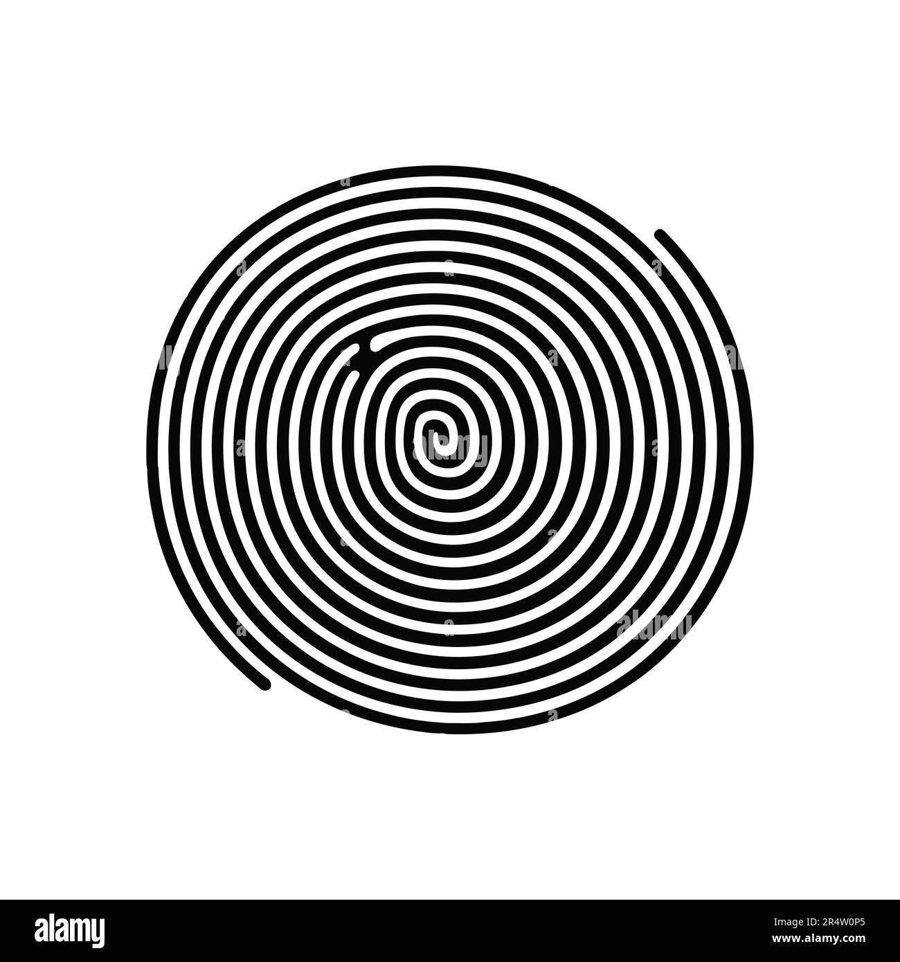 Fingerprint, secure security logo. Icon on white background. Vector ...