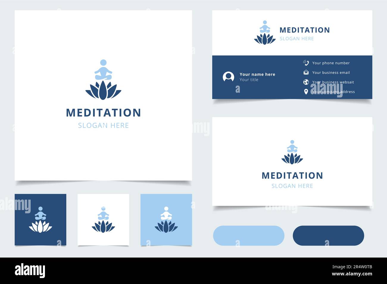 Meditation logo design with editable slogan. Branding book and business ...