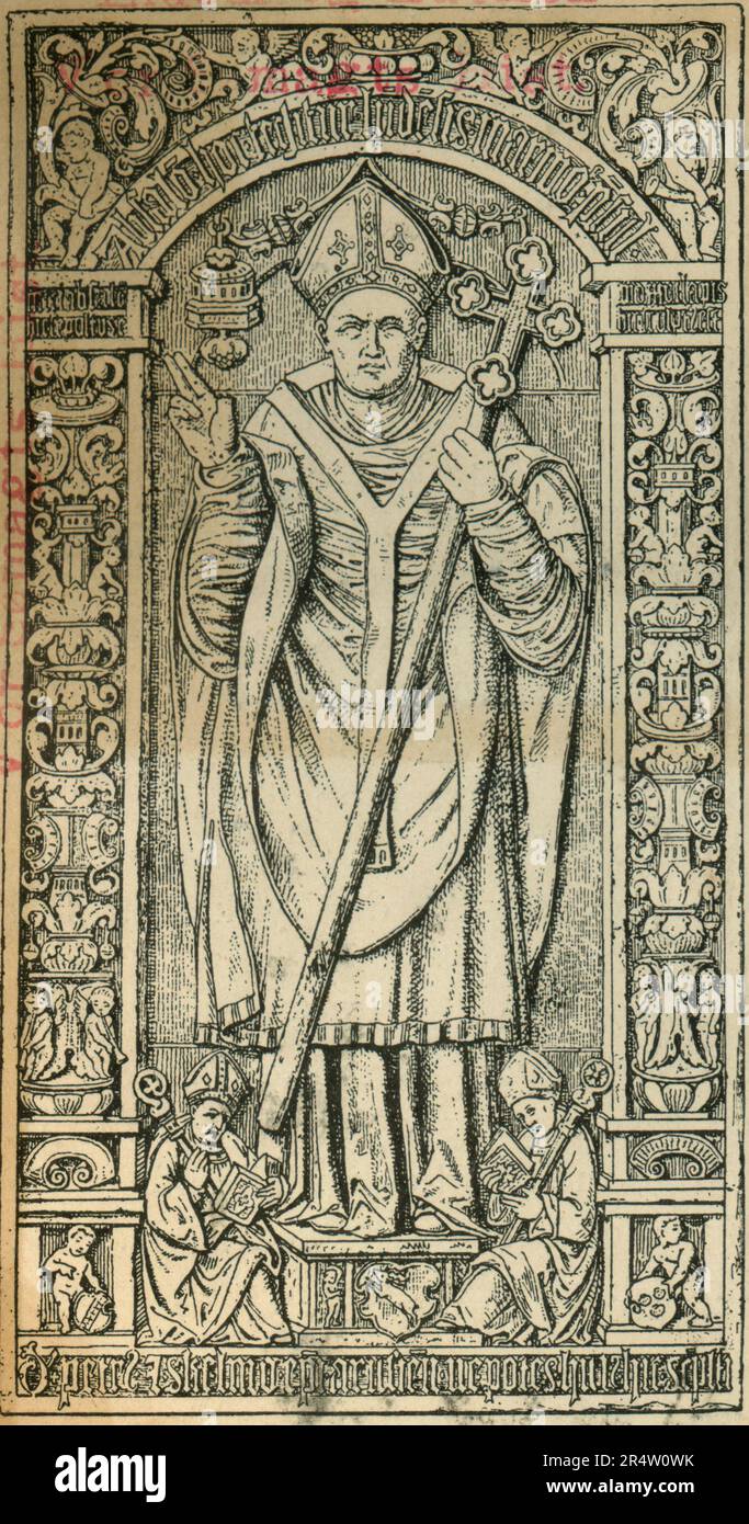 Danish Bishop Absalon tombstone in Soroe Church, Denmark 1850s Stock ...