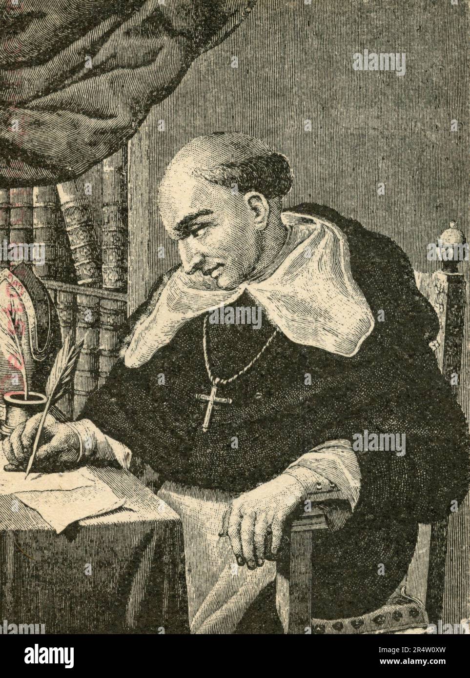 Portrait of Spanish priest Bartolome de Las Casas, lithograph, 1850s ...