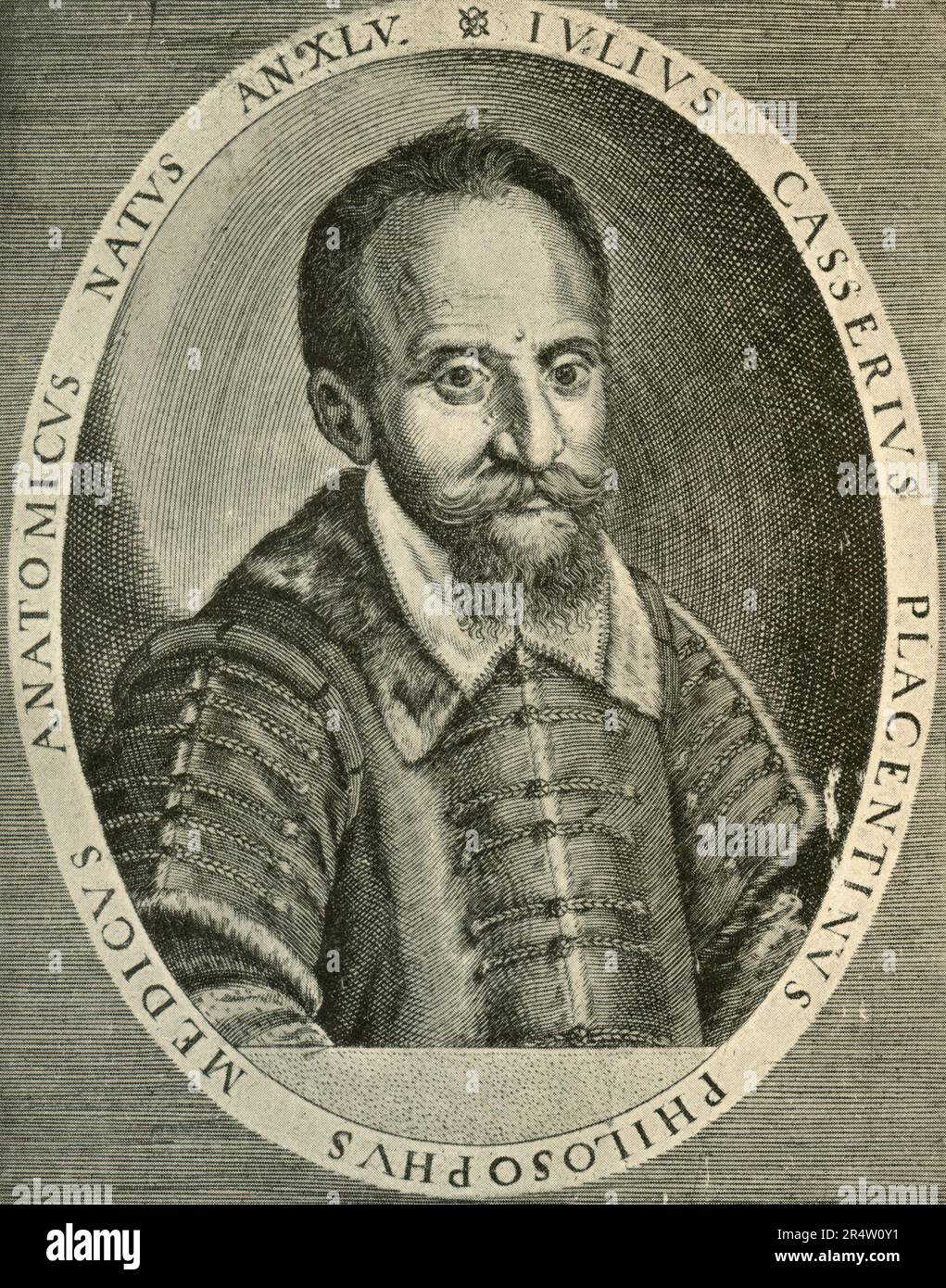 Portrait of Italian anatomist Julius Caesar Casserius, lithograph ...