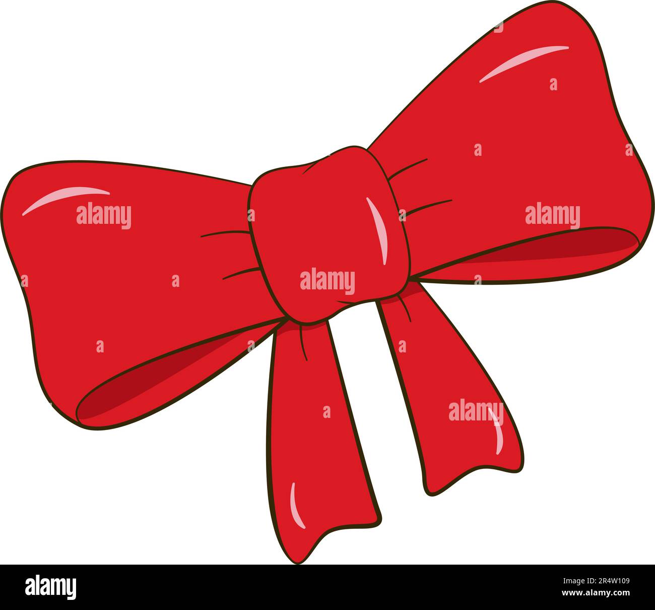 Red bow. Cartoon. Vector illustration. Isolated on white background ...