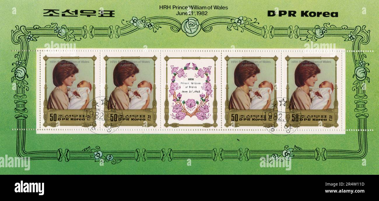 North Korean commemorative stamp: Prince William of Wales, North Korea ...
