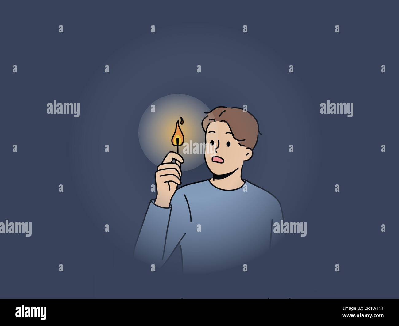 Person lit match Stock Vector Images - Alamy