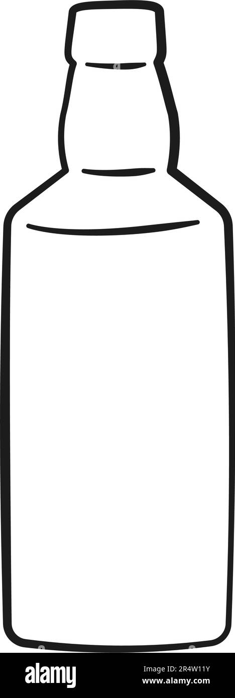 Bottle outline. Cartoon. Vector illustration. Isolated on white ...