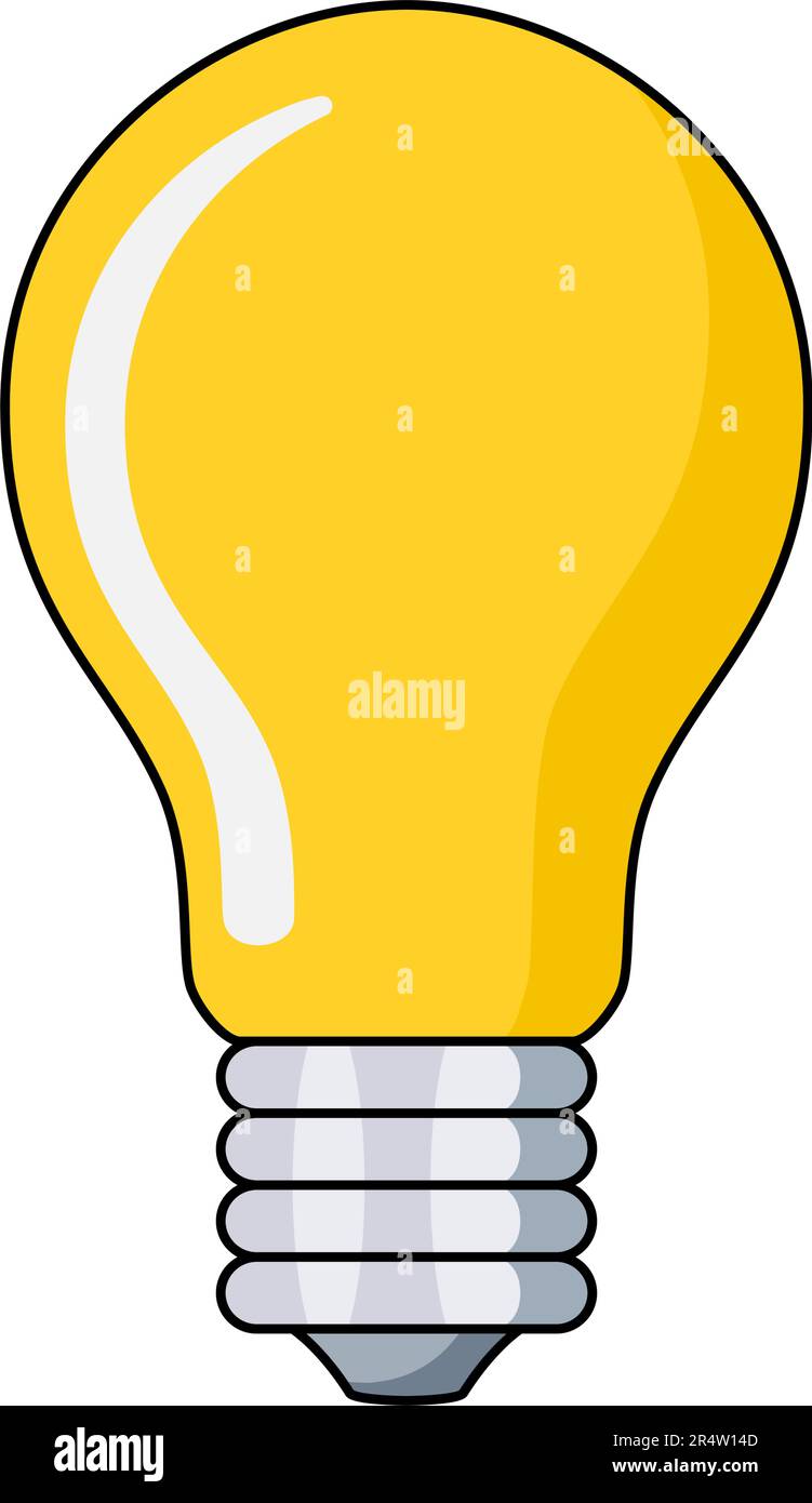 Light bulb. Cartoon. Vector illustration. Isolated on white background ...