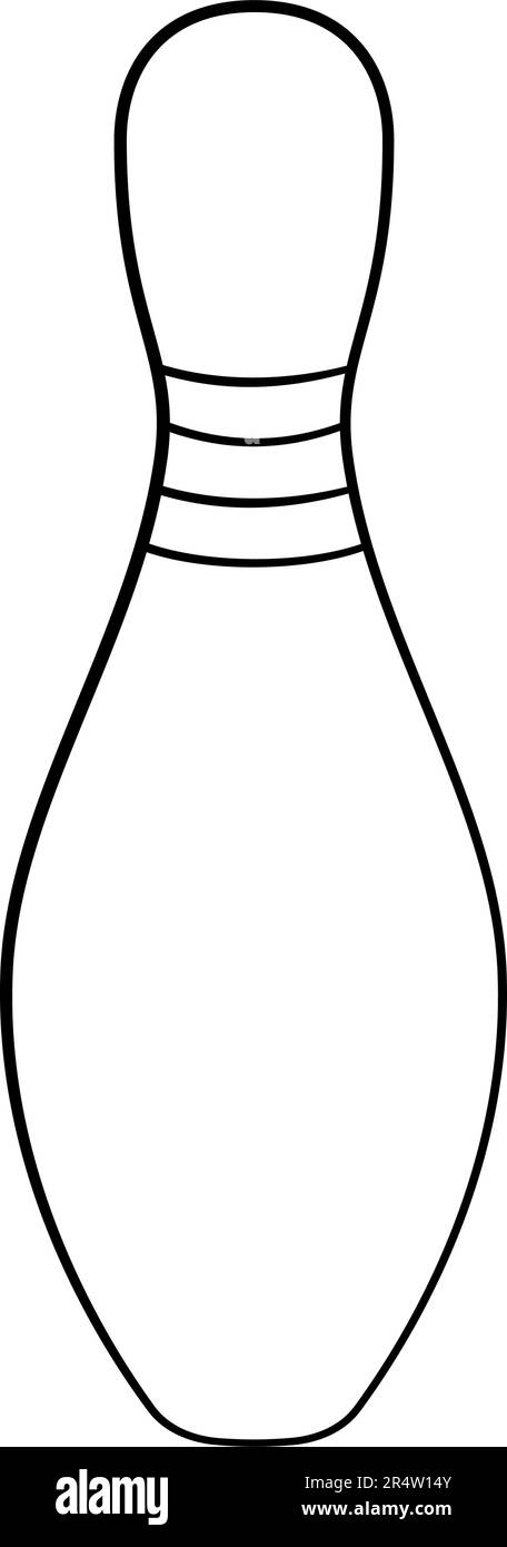 Bowling pin outline. Cartoon. Vector illustration. Isolated on white ...