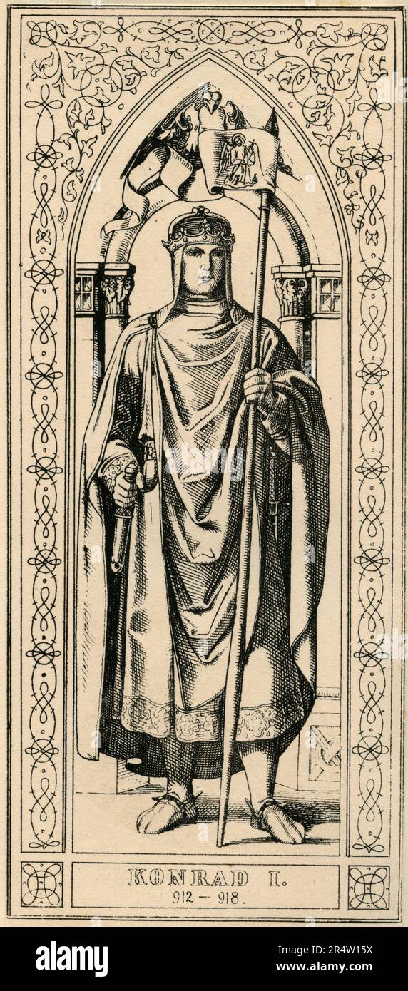 Portrait of the king of East Francia Conrad I, called the Younger ...