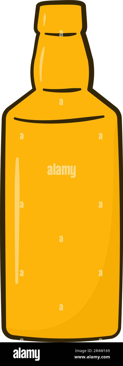 Yellow bottle. Cartoon. Vector illustration. Isolated on white ...