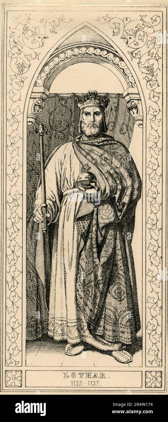 Portrait of Holy Roman Emperor Lothair, engraving, Austria 1806 Stock ...